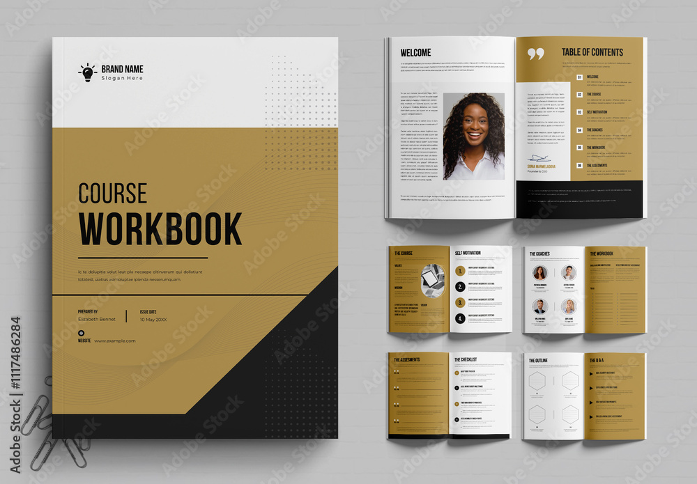 Course Workbook Design Layout Stock Template | Adobe Stock