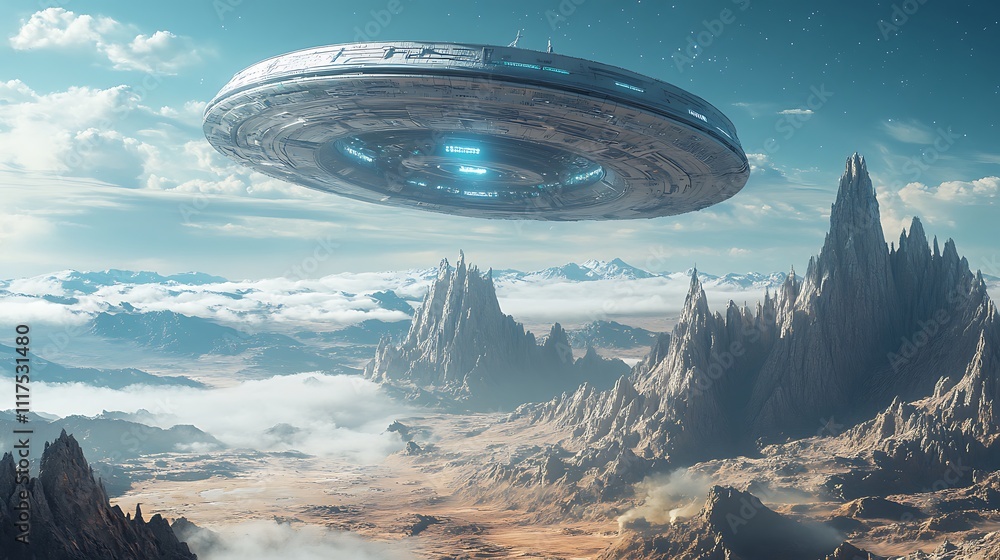 Futuristic Spaceship Exploration 4K Wallpaper for Desktop Screens Stock ...