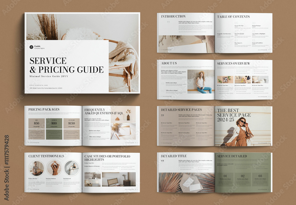 Services & Pricing Guide Magazine Template Design Layout Landscape ...