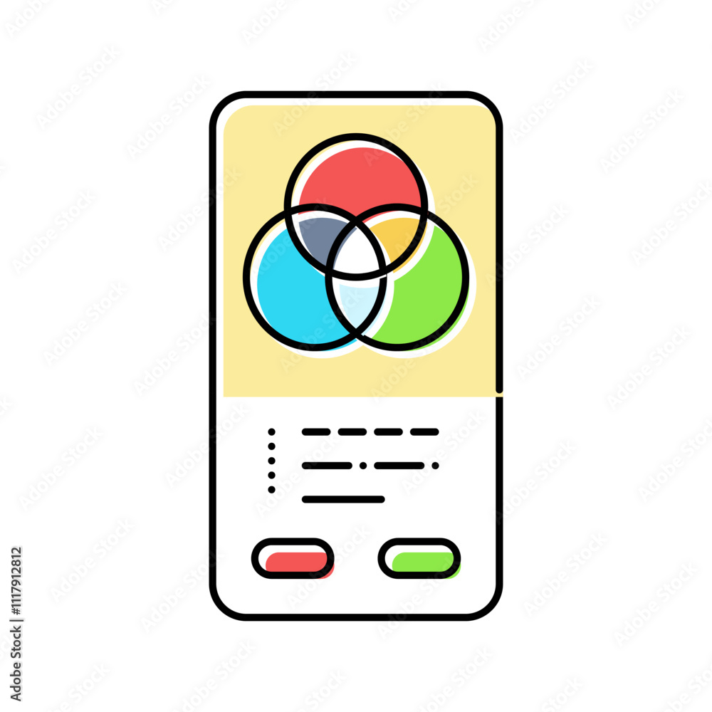 color theory ux ui design color icon vector. color theory ux ui design sign. isolated symbol ...