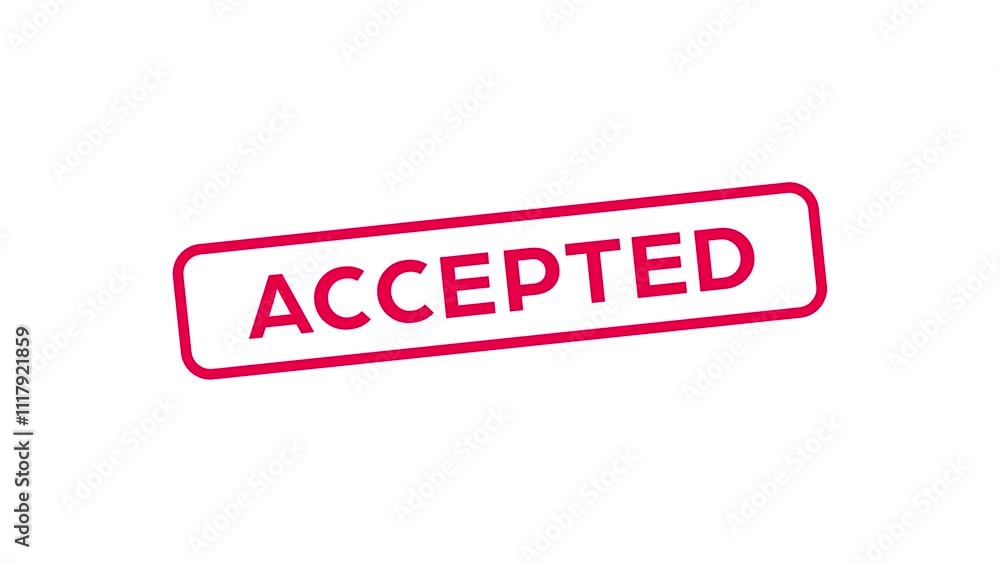 Accepted stamp sign on white screen background, Accepted Stamping Sign ...