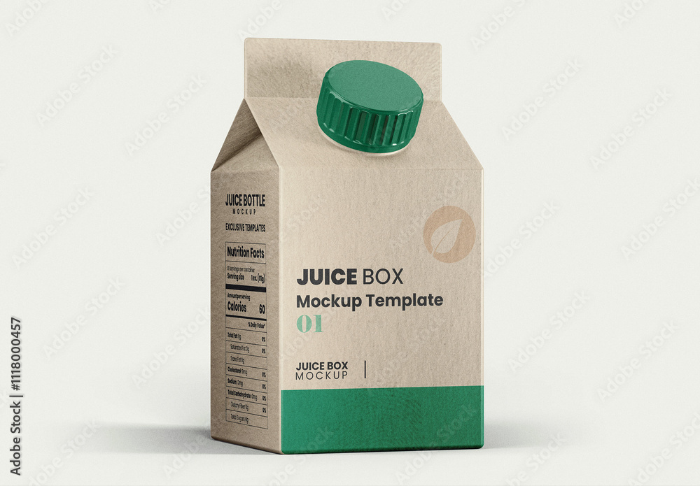 Carton Juice Box Mockup Stock Template | Adobe Stock