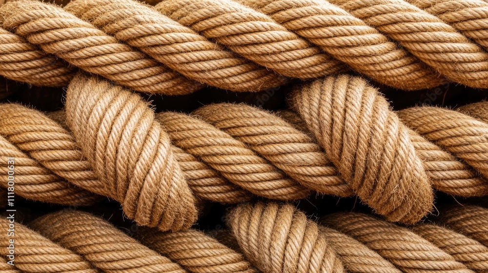 Stacks of thick jute rope showcase natural textures, ideal for outdoor ...