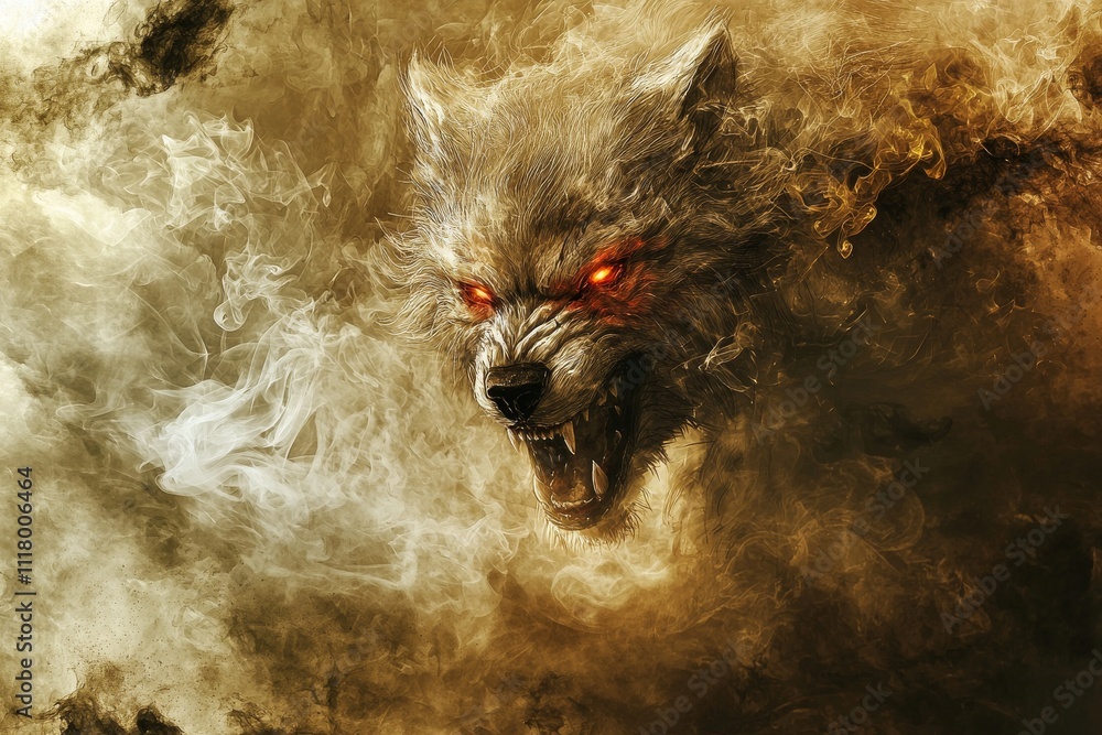 In Norse mythology, the mystical Scandinavian beast Fenrir, a wolf ...