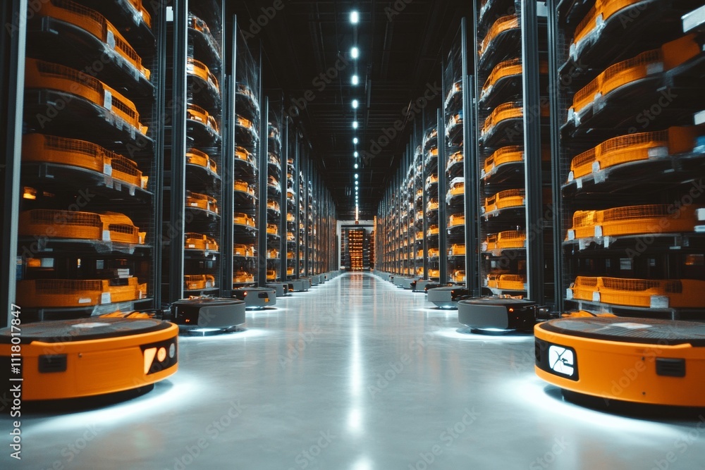 Collaborating smart warehouse robots in an advanced automated logistics ...