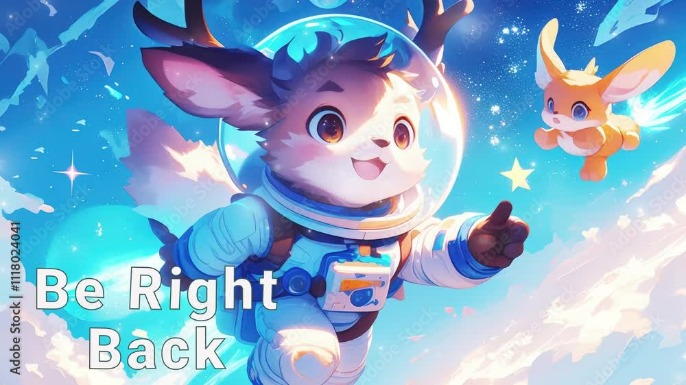 Adorable space adventure featuring a cute creature in an astronaut suit ...
