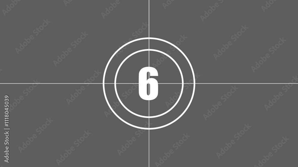 countdown timer 10 seconds animation retro projector style from ten to ...