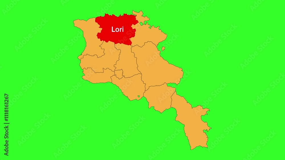 Lori map animated video. The location is highlighted on the Armenia map ...