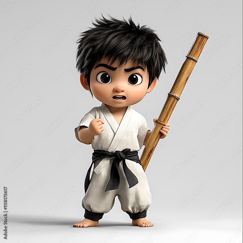 Cute cartoon illustration of a Filipino boy in a barong tagalog holding ...