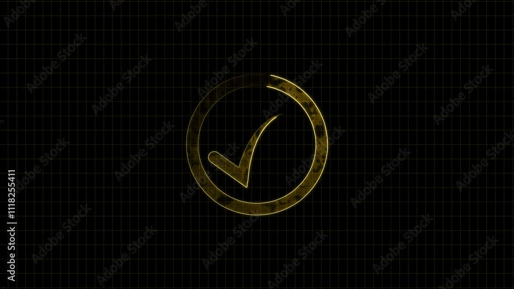 Tick mark neon style animation. check mark icon. Animation of check ...