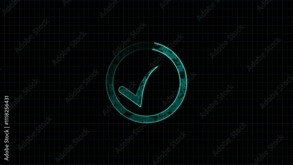 Tick mark neon style animation. check mark icon. Animation of check ...