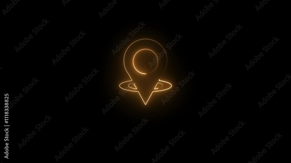 Bank location icon .Map pin location icons. Growing neon location icon ...