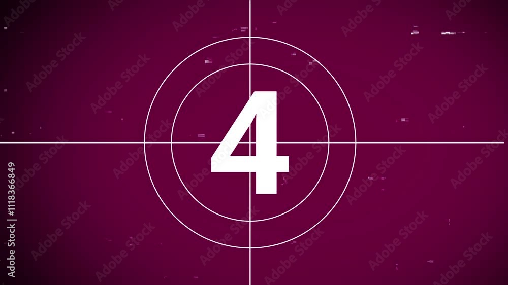 Retro vintage style countdown animated video . Top five countdown, neon ...