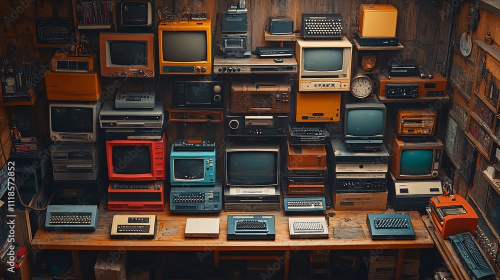 Thumb Gen Z Nostalgia retro technology and vintage elements Stock Photo ...