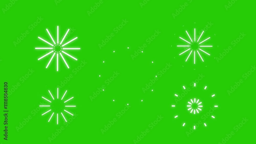 Circles fireworks explosion line shape blast, ellipse blast green ...