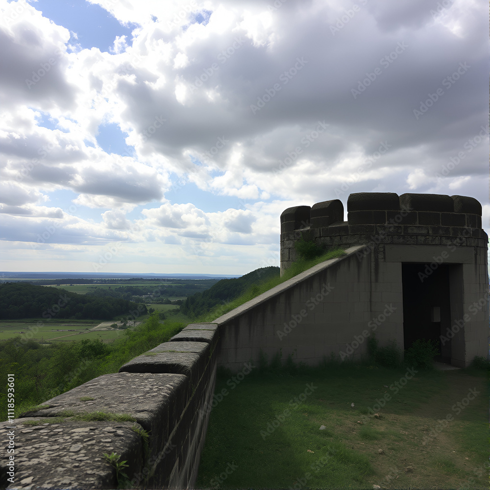 old unused concrete fortifications of the first World War, fort ...