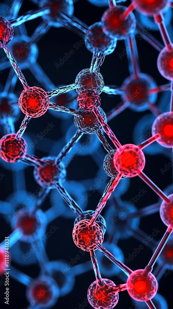 Visual representation of molecular structures showcasing red and blue ...