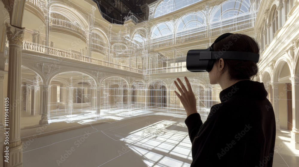 Industry 4.0: Modern Professional Architect Wearing Virtual Reality ...