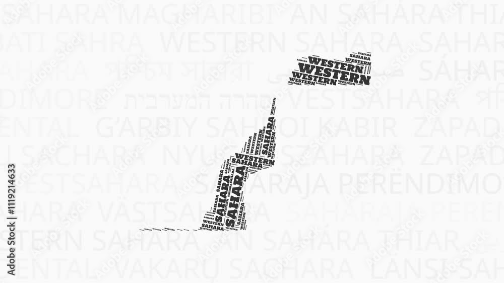 Western Sahara intro animation. Country with regions illustration video ...