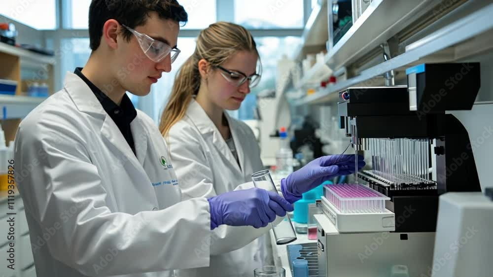 Team of researchers conducting groundbreaking genetic engineering work ...