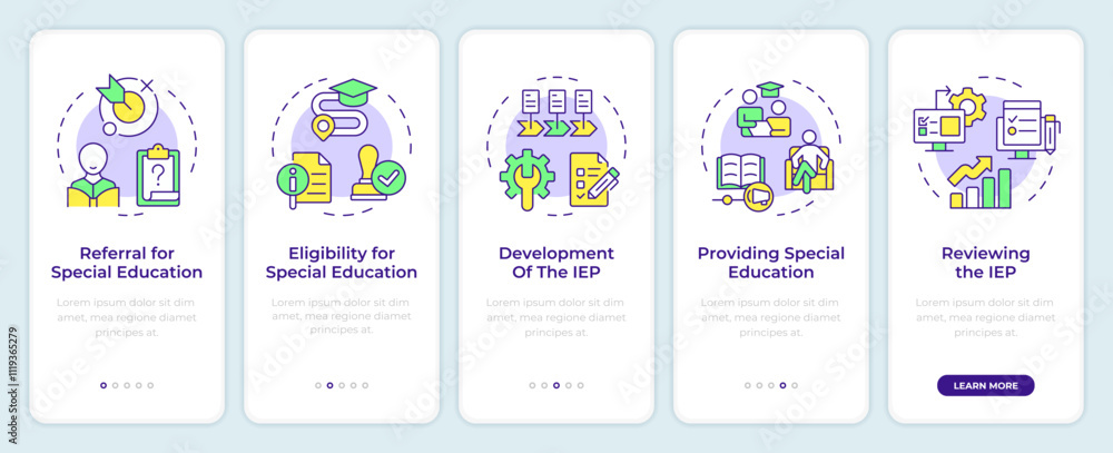 IEP process onboarding mobile app screen. Education innovations ...