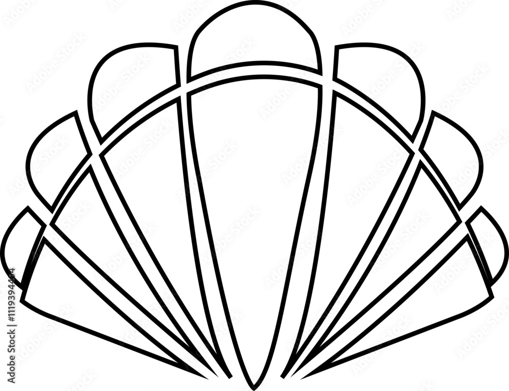 Seashells beach icon mollusk shells customizable thin line contour ...