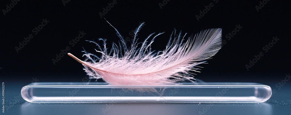 ultralight aerogel demonstration, feather resting on aerogel block ...