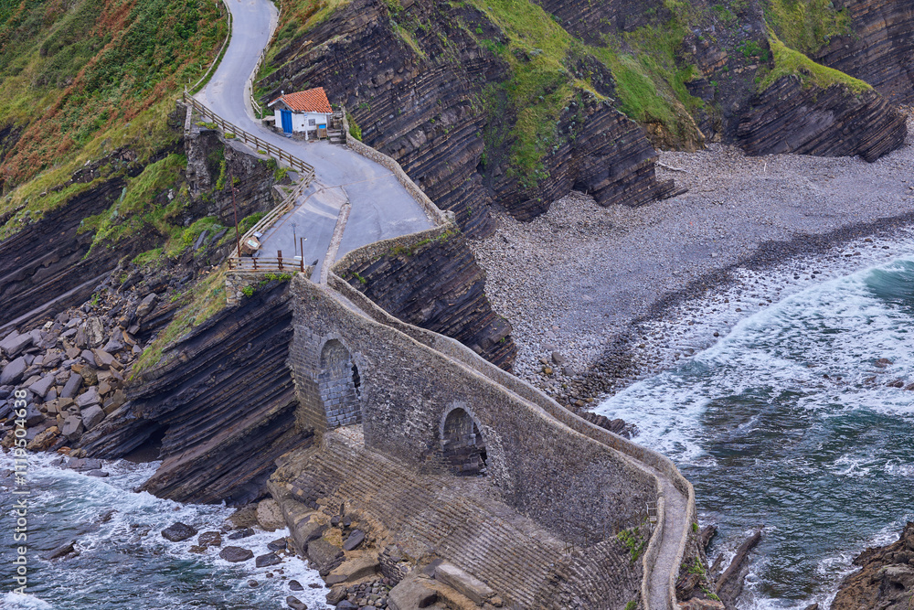 Photo & Art Print Artificial path to the hermitage of San Juan de Gaztelugatxe island, Anna Baranova