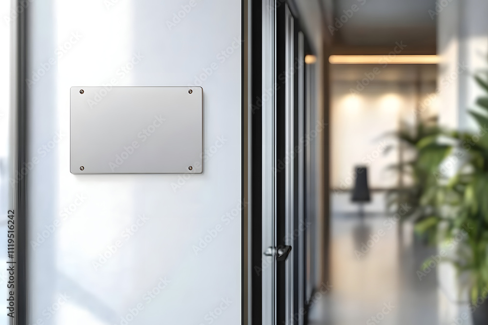 Name plate design mockup handing on door, 3d render. Door sign mock up ...