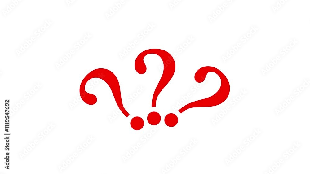 question mark animation pop up question mark flat and alpha looping 4k ...