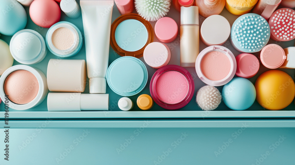 Overconsumption, A colorful arrangement of various skincare and ...