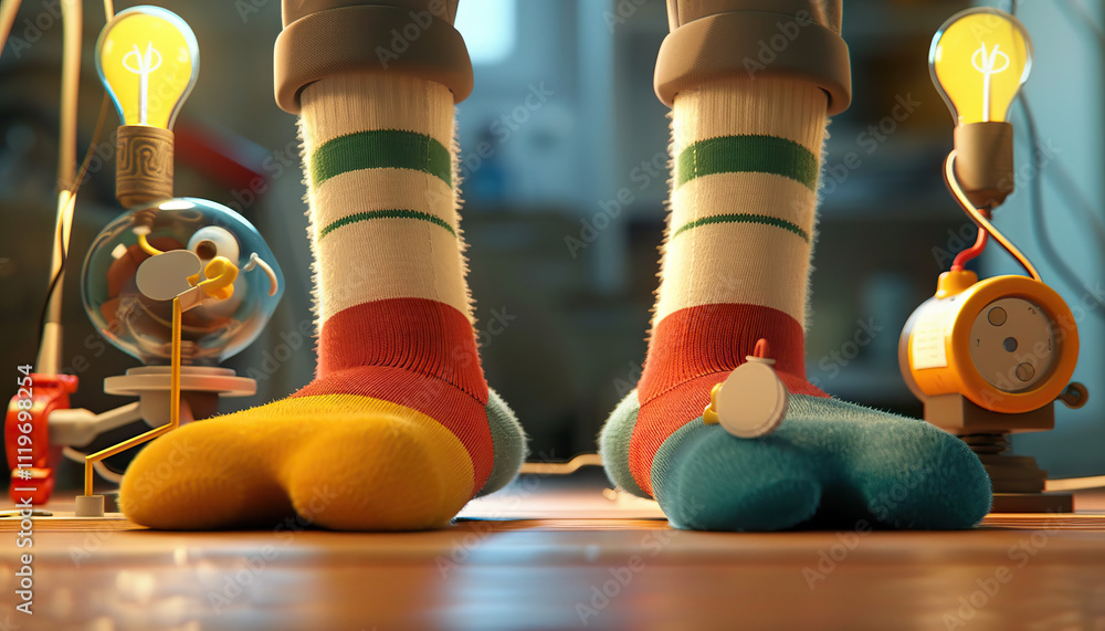 The eccentric inventor had a peculiar habit of wearing mismatched socks ...