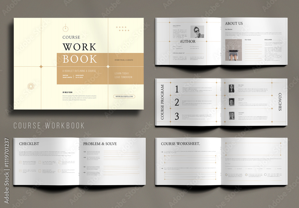 Modern Course Workbook Layout Stock Template | Adobe Stock