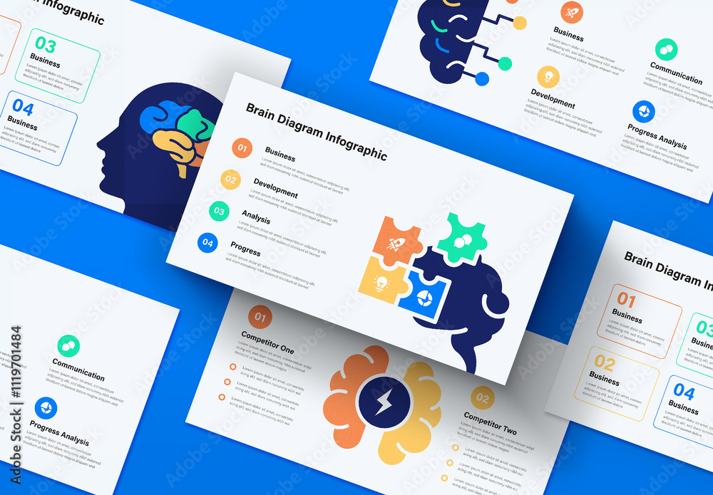 Creative Brain Diagram Infographic Layout Design Stock Template | Adobe ...