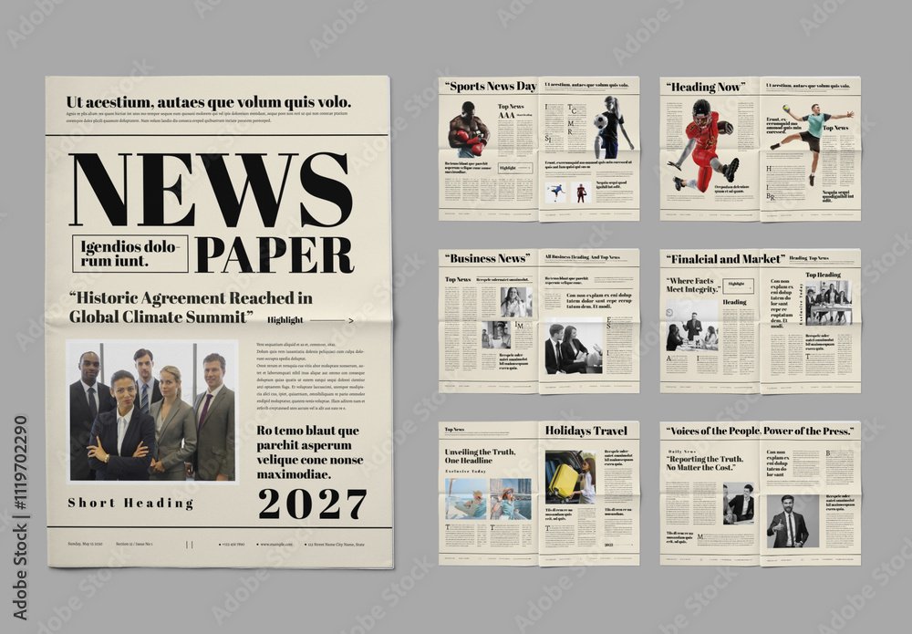 Newspaper Design Stock Template | Adobe Stock