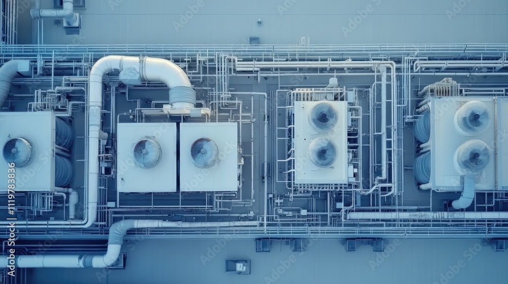 Roof-mounted factory air conditioning and ventilation systems ...