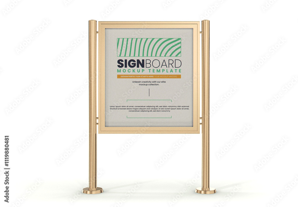 Metallic Ad Stand Mockup Stock Template | Adobe Stock