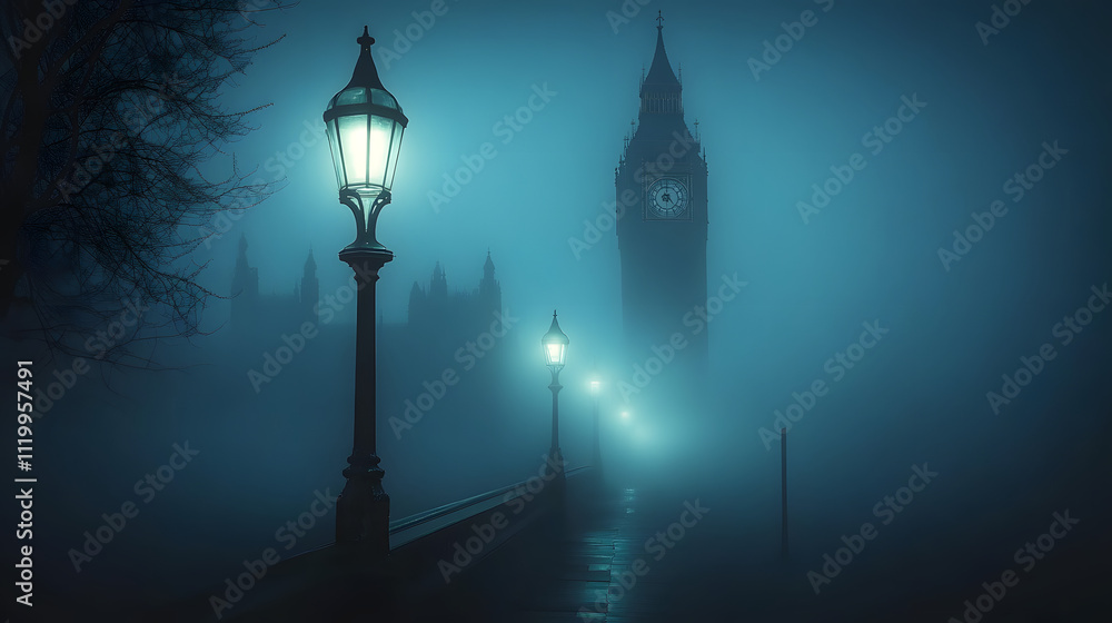 London's Enigmatic Fog: A mysterious, foggy evening in London, with Big ...
