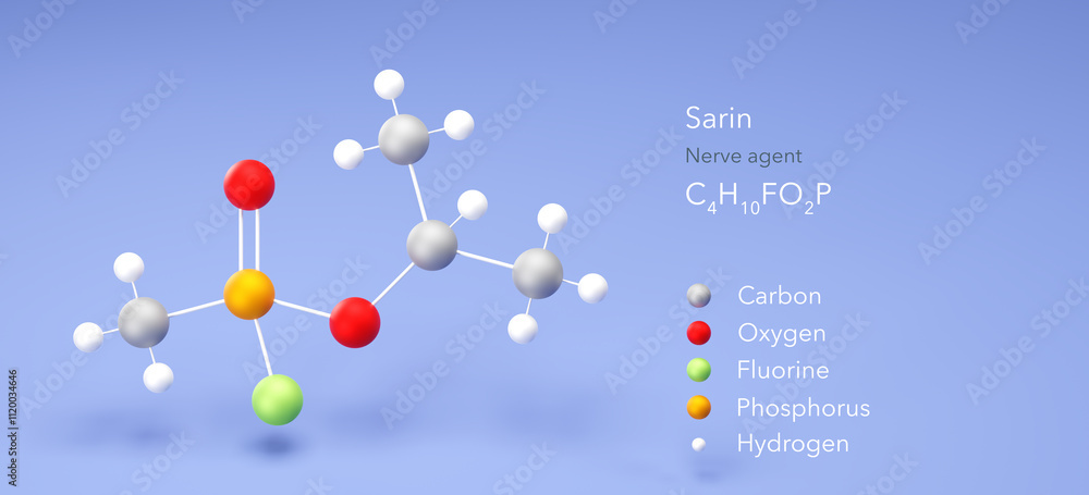 Ilustração do Stock: sarin molecule, molecular structure, nerve agent ...