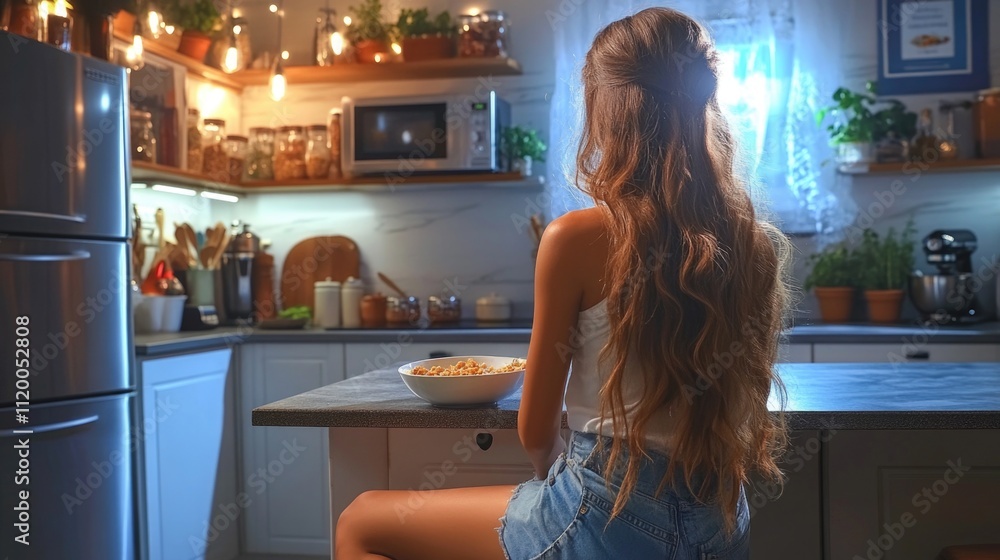 Nighttime eating disorder, compulsive eating behavior occurring after ...