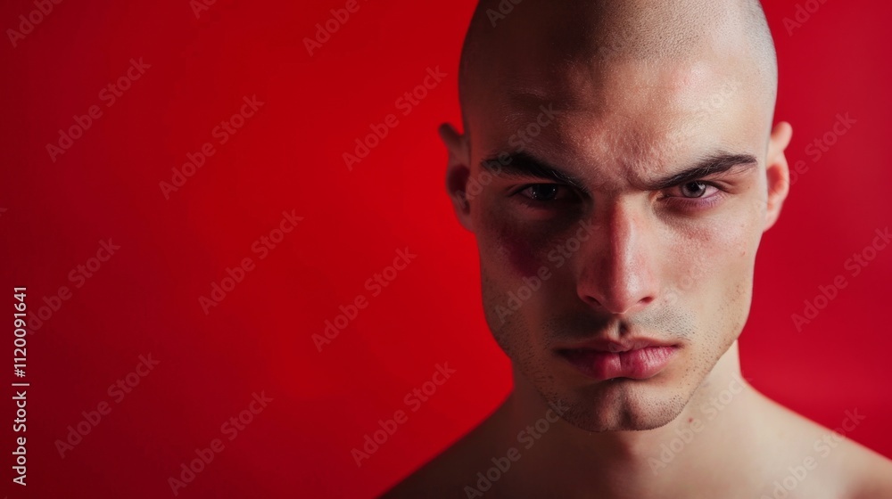 Colorful Mexican Cinco de Mayo banner with A man with a shaved head and ...