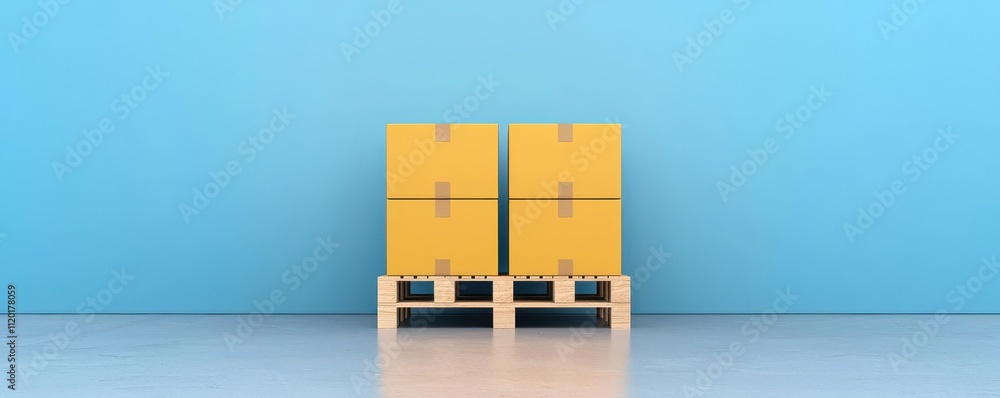 goods receipt concept. Pallet labeling during goods receipt for quick ...