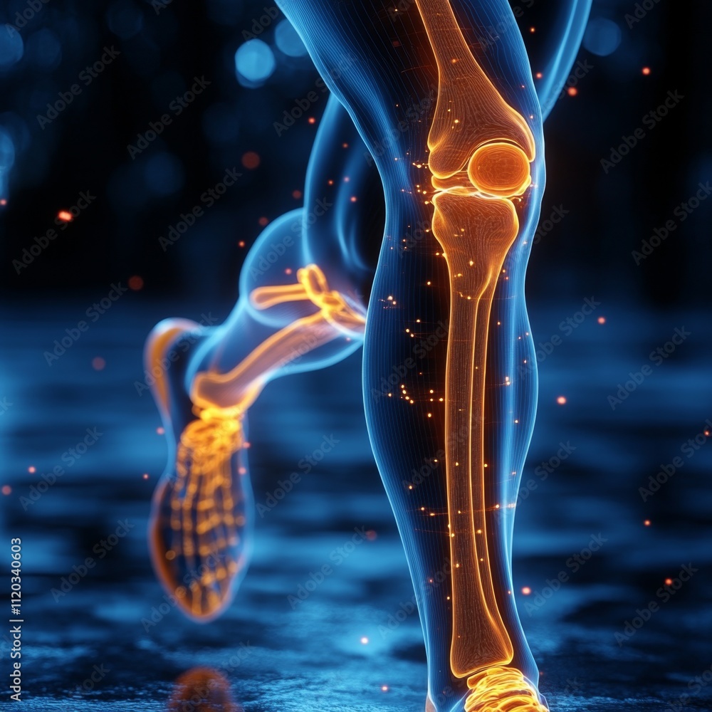 Poster Movimiento y maquinaria de la rodilla en el ser humano, gráfica ...