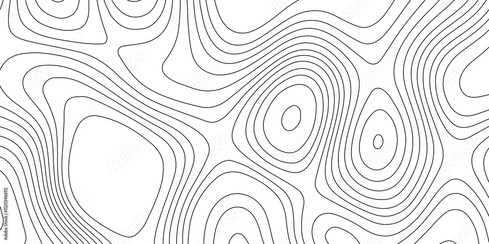 Black and white contours topography stylized height of the lines map ...
