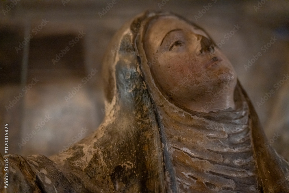 Photo & Art Print Carving of Queen Teresa, founder of the monastery of ...
