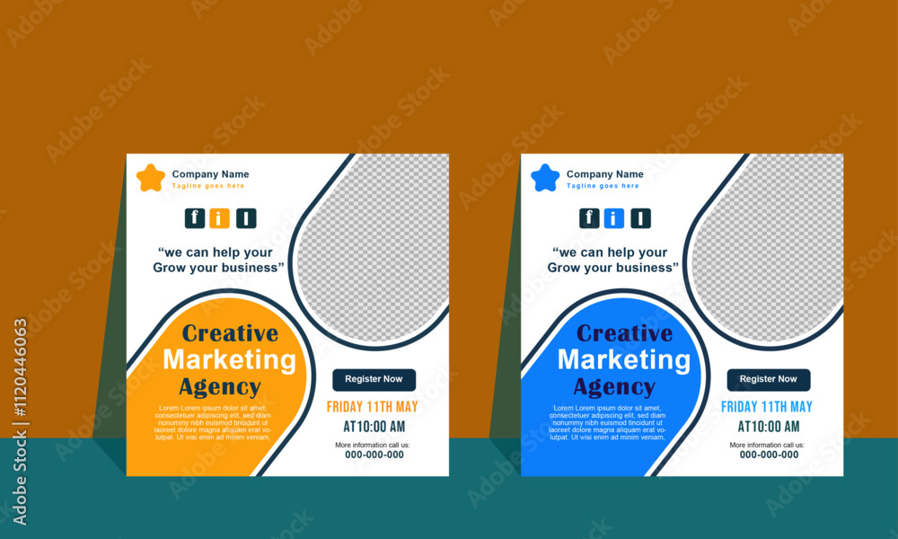 digital marketing agency web banner design. black and yellow background ...
