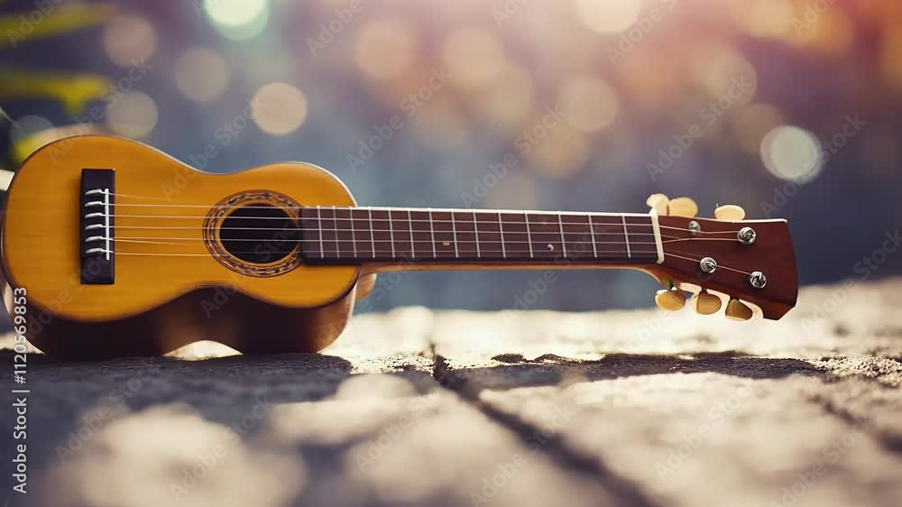 ukulele reggae red old abstract music retro yellow wood texture symbol ...