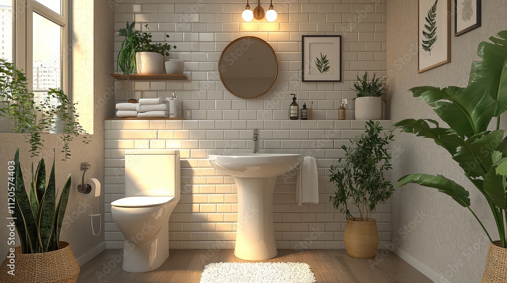 Small washroom with space-efficient fixtures, including a pedestal sink ...