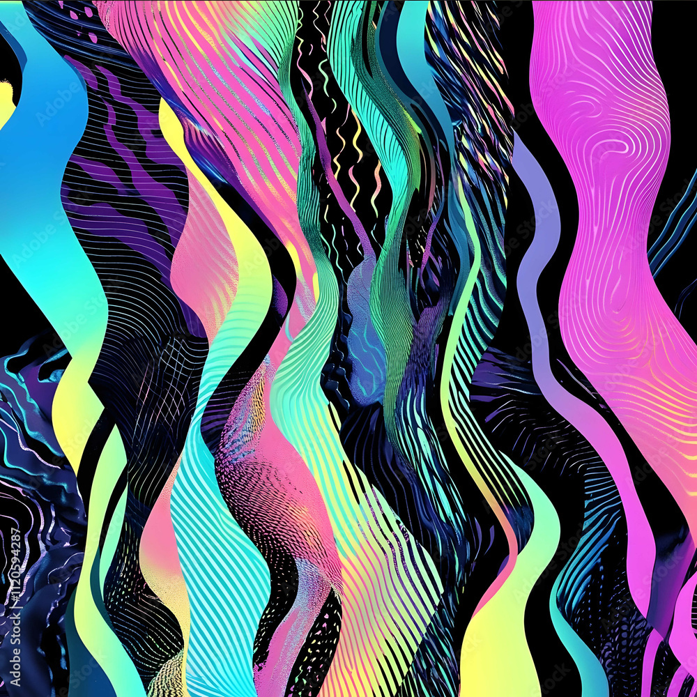 Prompt for creating racing stripes with psychedelic shapes and colors ...