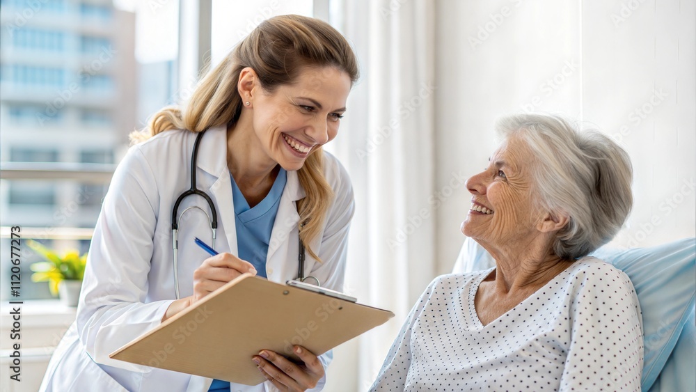 Doctor sharing good test results with patient Stock Photo | Adobe Stock